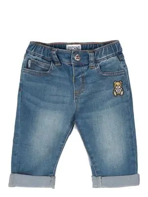 Moschino Patch Detail Straight Leg Jeans - Blue