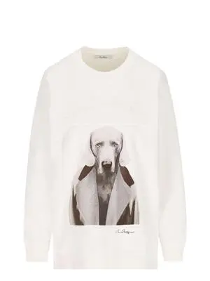 Max Mara Max Mara Graphic Print Long Sleeve Sweatshirt White