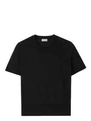 Burberry Check Panel Wool Silk Top - Black
