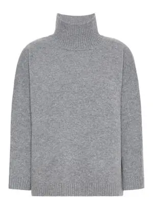Max Mara Borgia Turtleneck Knitted Sweater - Medium Gray