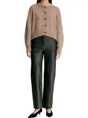 Loulou De Saison Remus Ribbed-knit Cropped Cardigan - Neutrals