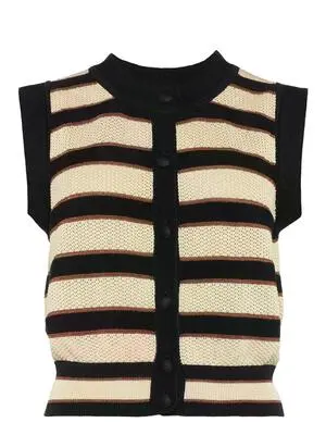 ERES Striped Round Neck Sleeveless Top - Neutrals