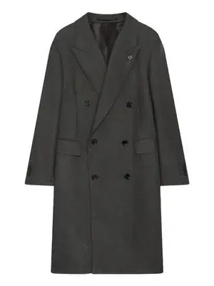 LARDINI Double-breasted Peak-lapels Coat - Grey