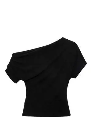 REFORMATION Iris Draped Top - Black