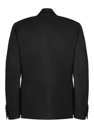 LARDINI Double-breasted Peak-lapel Jacket - Black