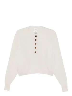 ALYSI Alysi Button-Placket Long-Sleeve Sweater