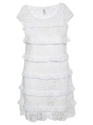 Diane Von Furstenberg Arcelia Lace Ruffle Mini Dress - White