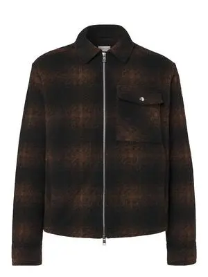 Moncler Archivio Checked Zip-up Jacket - Brown