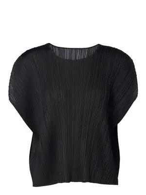 Issey Miyake Pleated Top - Black
