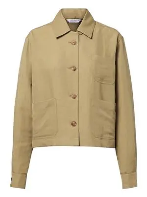 Max Mara Linen And Silk Twill Blouson Jacket - Beige
