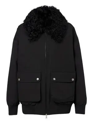 Moncler Shearling-trimmed Down Jacket - Black