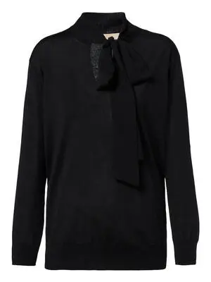 Valentino Garavani Bow-detail Wool Sweater - Black