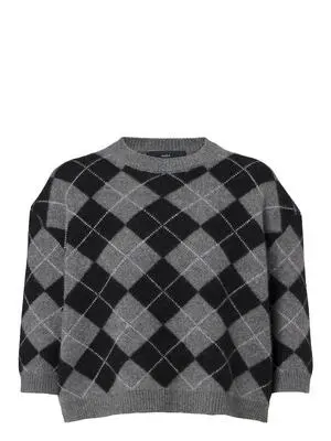Arch4 Karlie Argyle Cashmere Sweater - Grey