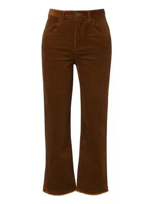 MARANT ETOILE Isabel Marant Étoile Ruthie Cropped Corduroy Straight Pants - Brown