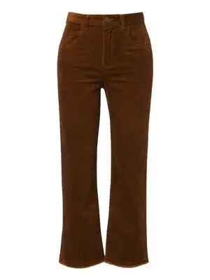MARANT ETOILE Isabel Marant Étoile Ruthie Cropped Corduroy Straight Pants - Brown