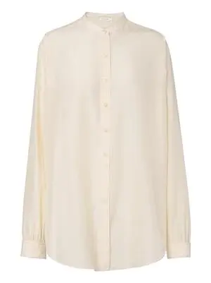 THE ROW Lula Silk Satin Shirt - White