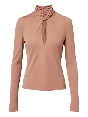 Valentino Garavani Cutout Jersey Crêpe Top - Pink