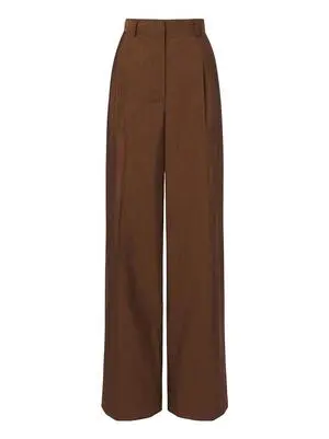 Stella McCartney Wool And Silk Wide-leg Trousers - Brown