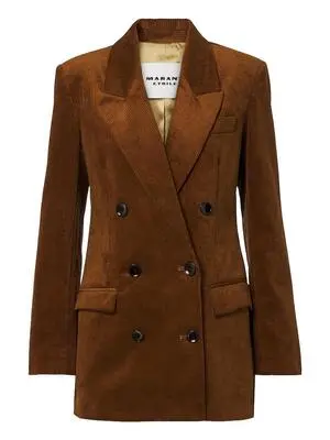 MARANT ETOILE Double-breasted Corduroy Blazer - Brown