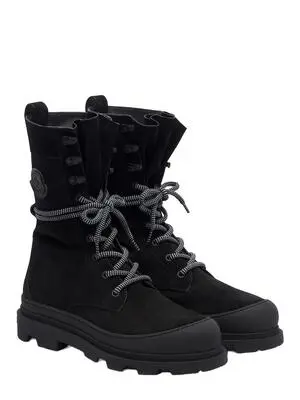 Moncler Vera Suede Lace-up Boots - Black