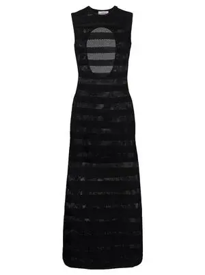 ERES Striped Cotton-blend Midi Dress - Black