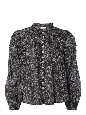 MARANT ETOILE Christa Polka-dot Cotton Blouse - Black