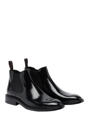 THE ROW Gable Leather Chelsea Boots - Black