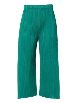 Issey Miyake Pleated Wide-leg Pants - Green