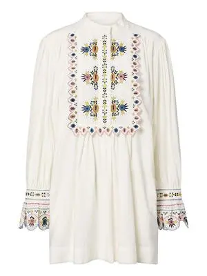 MARANT ETOILE Merva Embroidered Mini Dress - White