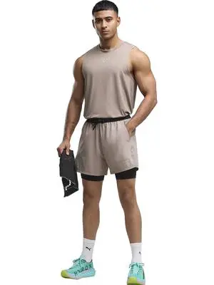 PUMA X Hyrox Pwrmode 2-in-1 Training Shorts - Beige