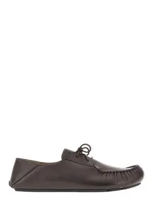 Loewe Rambla Leather Boat Shoes - Brown