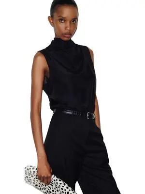 REFORMATION REFORMATION Bobbi Silk Top Black
