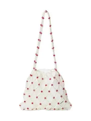 0711 TBILISI Belle Embellished Shoulder Bag Neutrals