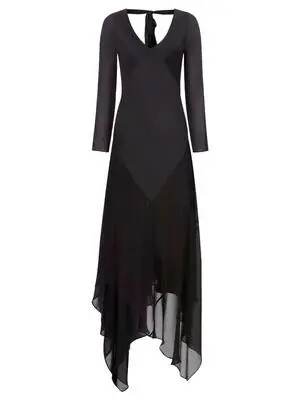 Nina Ricci Asymmetrical Long-sleeve Maxi Dress - Black