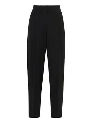 Brunello Cucinelli Viscose And Virgin Wool Tuxedo Trousers - Black