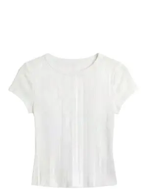 REFORMATION Talia Ribbed T-shirt - White