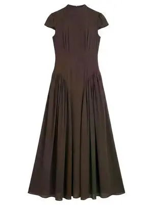 REFORMATION Reformation Gathered-Waist Midi Dress Brown