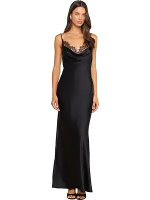 L'Agence Selene Silk Gown - Black