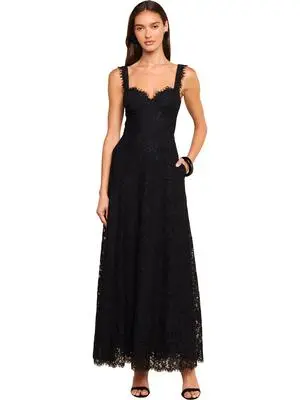 L'Agence Sutton Lace Maxi Dress - Black