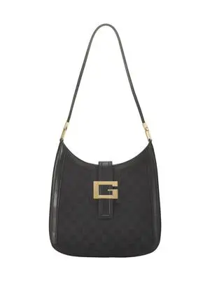 Gucci Gg Canvas G Buckle Hobo - Black