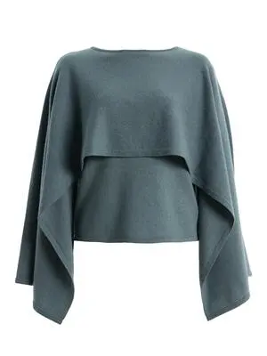Zimmermann Valiant Draped Wool-cashmere Sweater - Blue