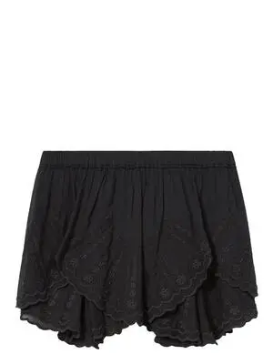 ETOILE Etoile Layale Embroidered Cotton Voile Shorts