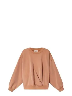 ETOILE Draped Cotton Sweatshirt - Orange