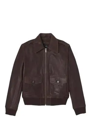 A.p.c. Leather Blouson Jacket - Brown