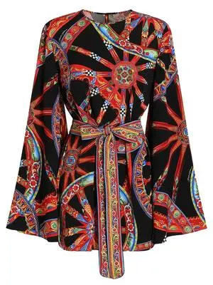 Dolce & Gabbana Printed Silk Blend Dress - Black
