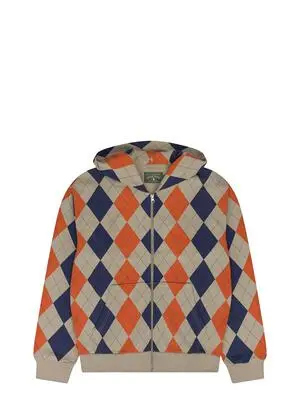 DENIM TEARS Argyle Intarsia Zip Hoodie - Tan