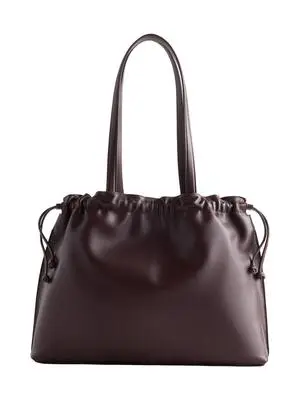 Quince Marcella Drawstring Tote - Deep Plum