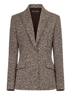 OSCAR DE LA RENTA Oscar De La Renta Slub Wool Tweed Blazer