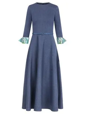 OSCAR DE LA RENTA Oscar De La Renta Peony Cuff Wool Dress