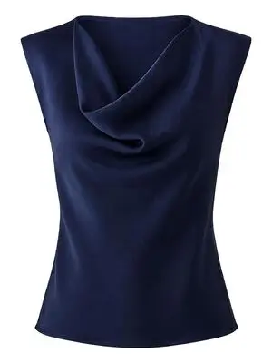 SACHA DRAKE Luxe Cowl Bias Top - Blue